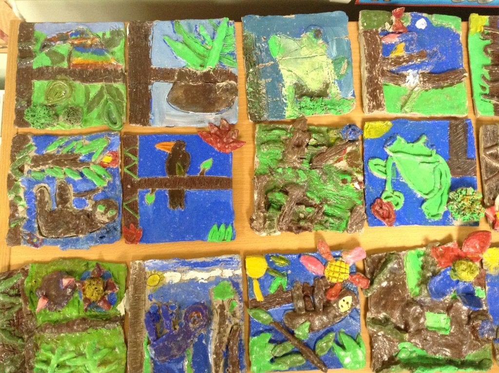 Year 4 Rainforest clay tiles – Cotteridge Primary School